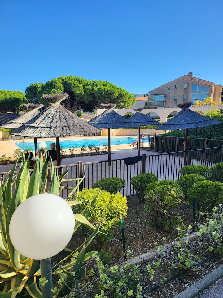 Studio 2 Adultes 2 Enfants - Piscine - Giens - 波克羅勒島