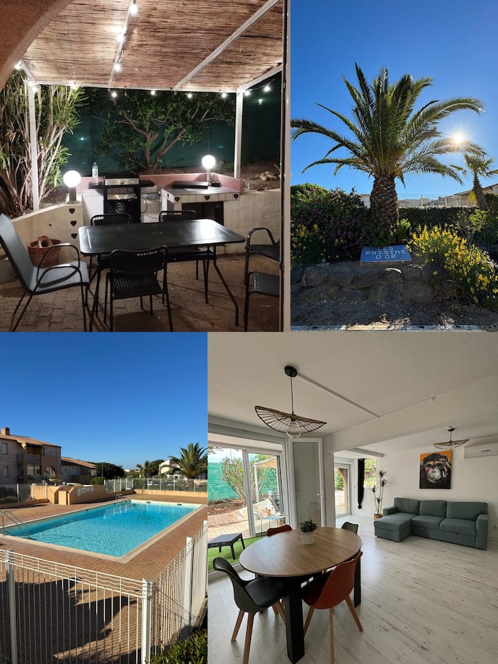 T3 Rdc De 77m², Terrasse, Piscine, Parking , Clim. - Agde
