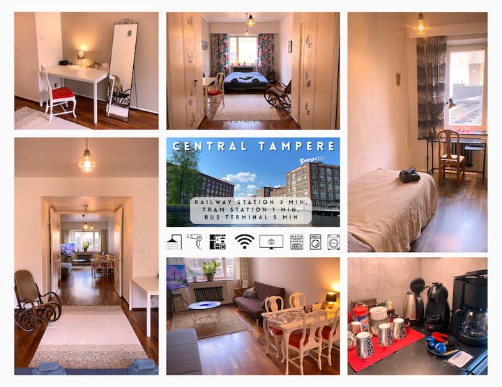 Railway Station 3 Min, Spacious & Cozy 2br, Lr + K - Tampere