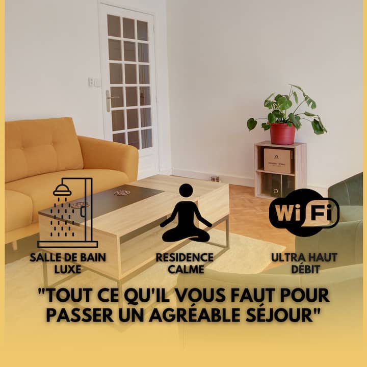 Suite T5 Rennes Gare ~ Parking Privé Gratuit - Rennes