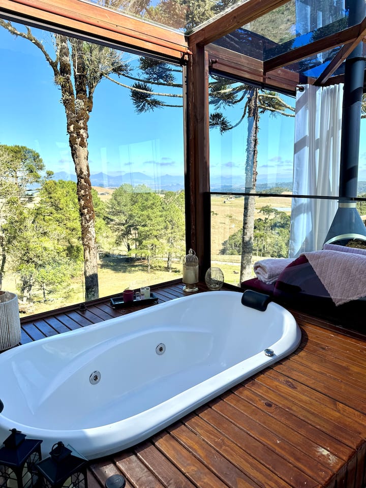 Chalé Na Serra /Vista Para O Horizonte E Banheira - Bom Retiro