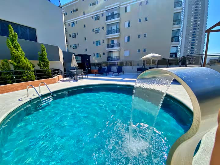 Flat C/ Piscina A 450m Da Praia Do Gonzaga, Santos - 