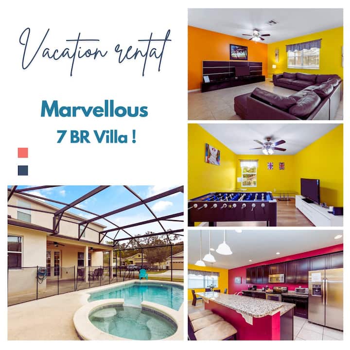 Modern 7br Villa: Pool I  Baby Friendly, Disney ! - Kissimmee, FL