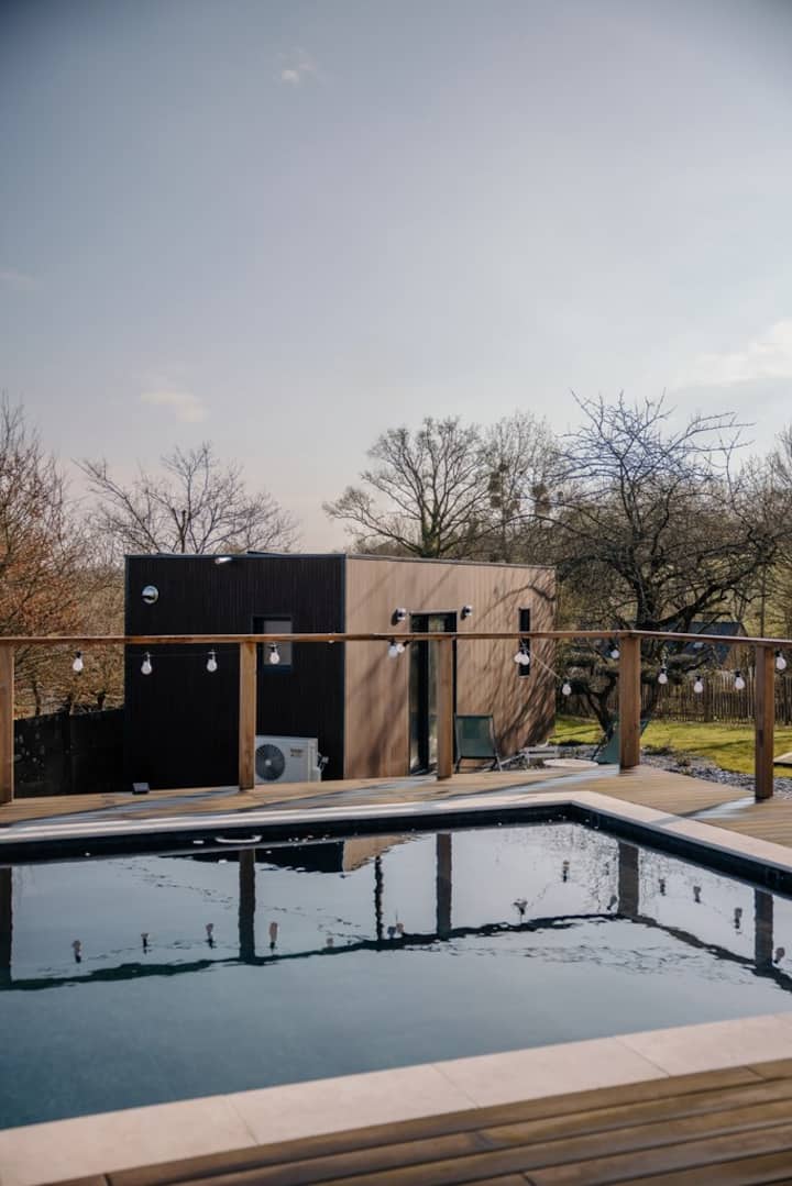 Lodge Avec Bain Nordique Et Piscine - Bain-de-Bretagne