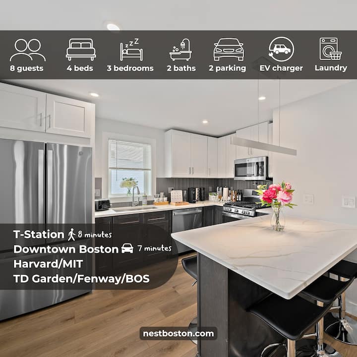 Parking 3br2bth, Cambridge/boston, W/d, Subway,a/c - Brookline, MA