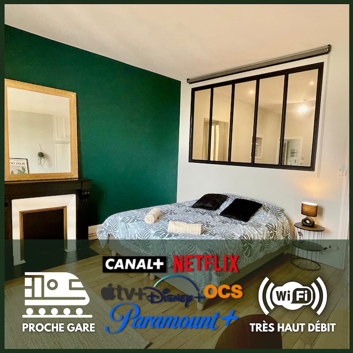 T2 Elégant, Calme & Porche Gare - Arc-sur-Tille