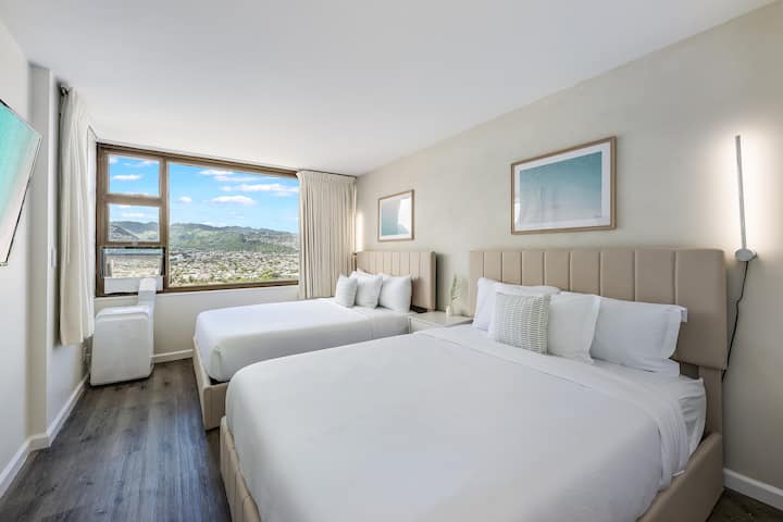 Waikiki Banyan: Green Palms Room 1br/ Free Parking - Honolulu
