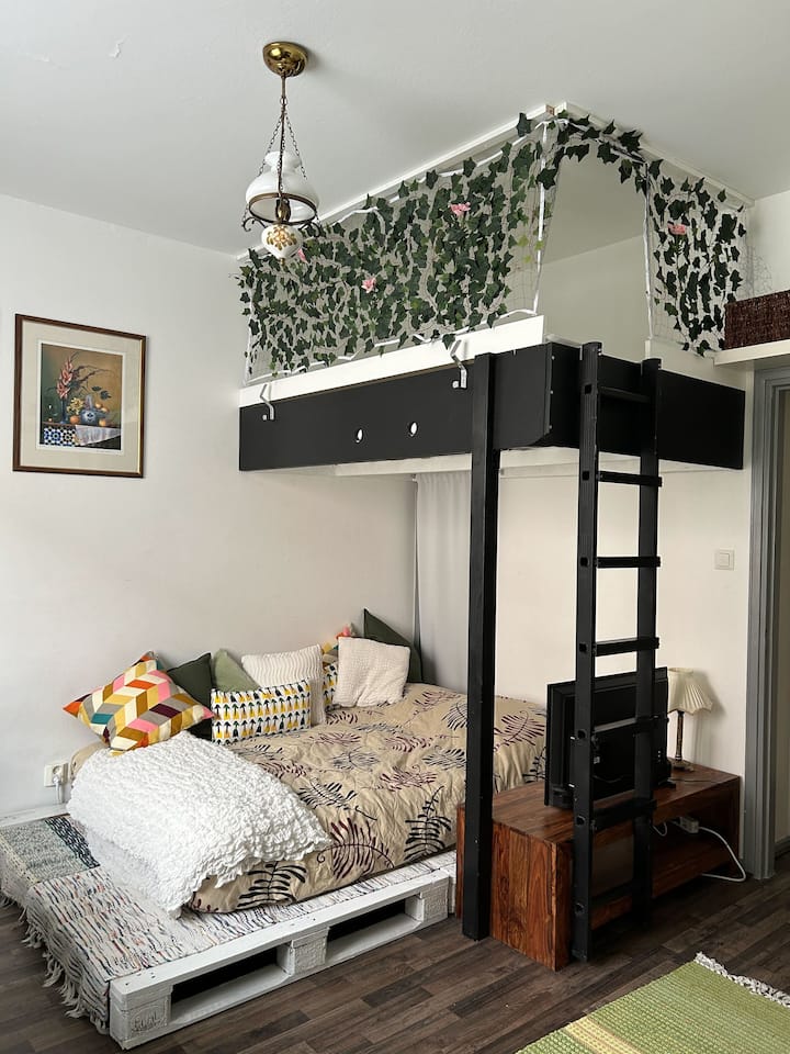 Charming City Studio With Loft Bed & Jungle Feel - タンペレ