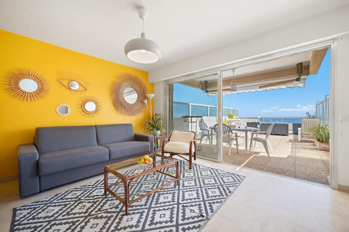 Le Neptune - Vue Mer - Grande Terrasse - Parking - Menton