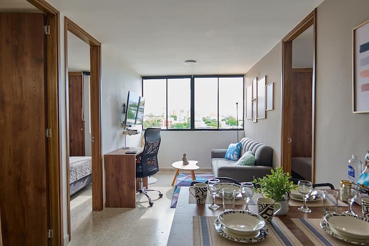 Apt 2br/500mbps/hot Water/ac/pool/gym/near Malecon - Barranquilla