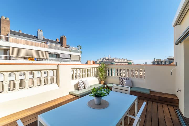 Centric Penthouse 1bd/2 Private Terraces/ac/wifi - Barselona