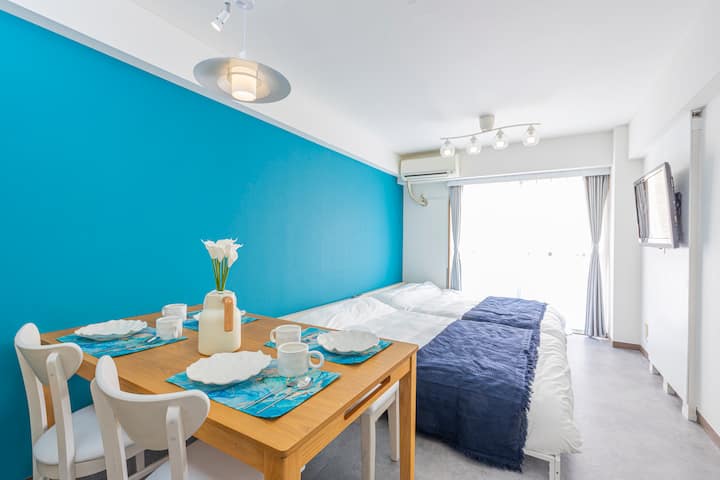 【長期滞在】【208】東京/ アニメの街池袋2分/ダブルベッド2台/ 最大4名宿泊可能/b034 - Ikebukuro