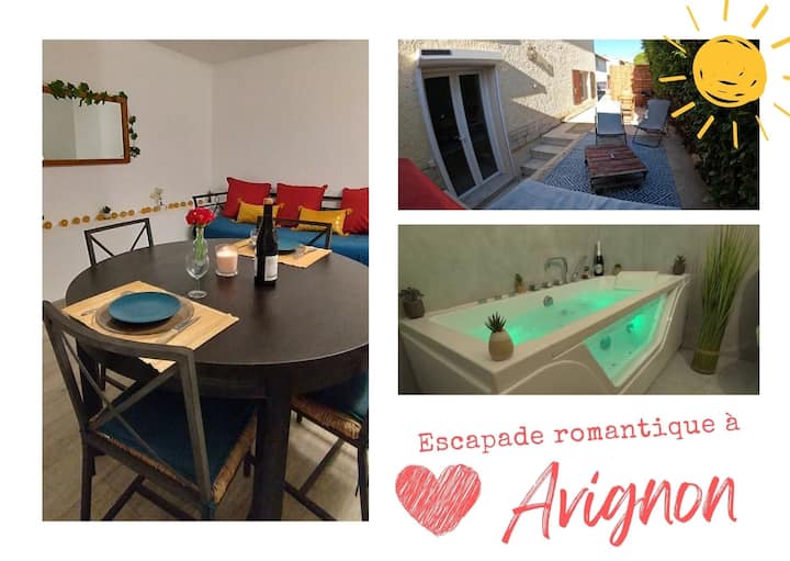 Escapade à Avignon Avec Jacuzzi Et Parking Gratuit - アヴィニョン