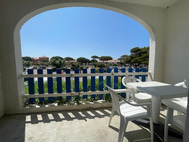 Studio 4p Terrasse Mer Piscine Clim Parking Privé - Le Barcarès