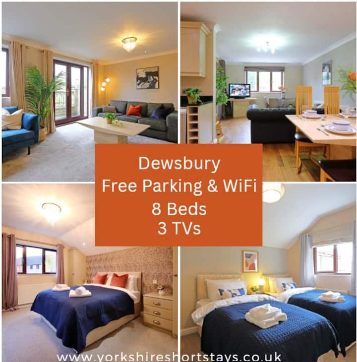 Large Dewsbury Home. 8 Beds, Sleeps 10. Parking - Yorkshire