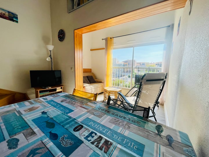 Acropole+clim+parking Privé+80 M Plage - Marseillan