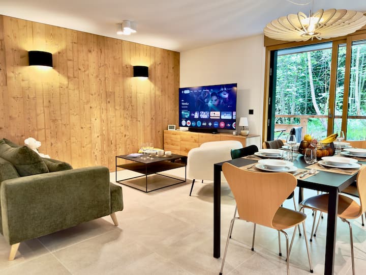 T3 70m2 Cosy Avec Vue Forêt, 2 Chambres + Cabine - Combloux