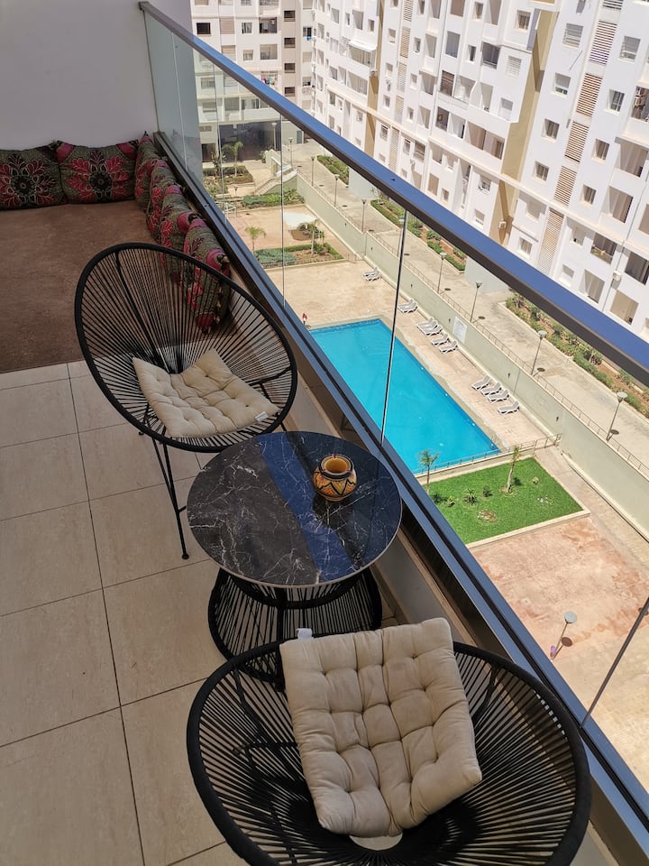 Terrasse Panoramique & Piscine & Studio Chic - Agadir