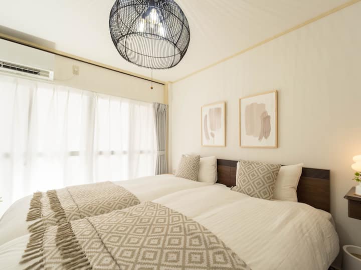 高松中央部／島巡り・商店街近く／北欧・和モダン／38平米／シモンズ採用／女子旅・カップル向け快適空間 - Takamatsu