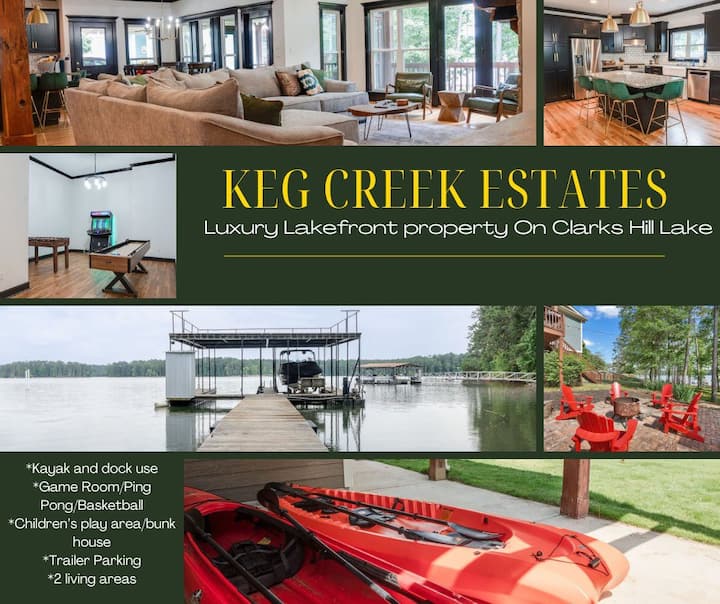 Luxurious Lake Front Estate, Sleeps 20, Game Room - Mistletoe State Park, Appling