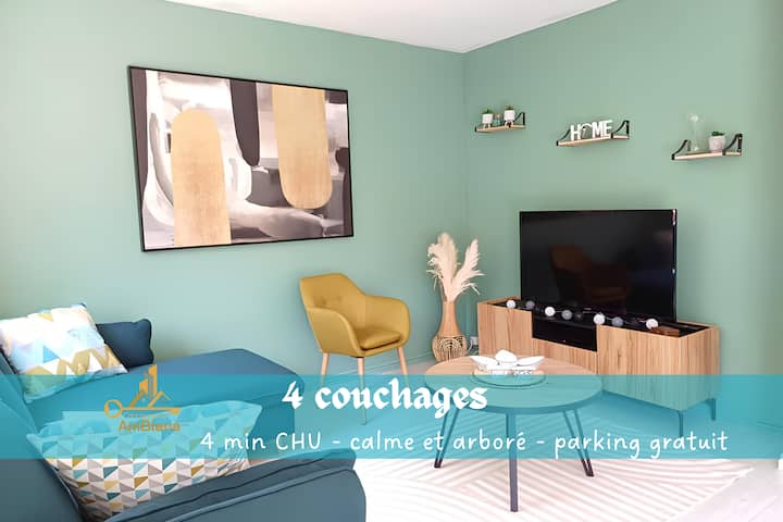 Proche Chu-4 Couchages- Parking Gratuit-local Vélo - Glisy