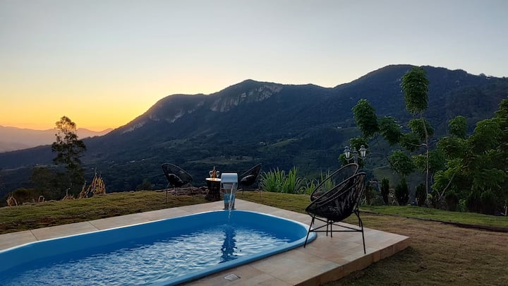 Chalé Na Montanha C/ Piscina E Vista Surpreendente - Brazil