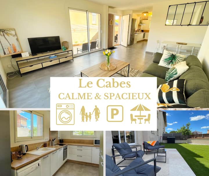 Le Cabes - T3 - Clim - Bbq -Terrasse - Bureau - Cabestany