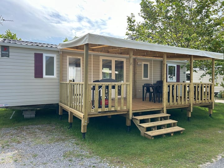 Mobil-home 6/8p (Clim-tv-lv-four)camping Les Oyats - Seignosse