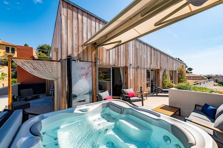 Le Penthouse-jacuzzi-parking-terrasse-clim - Menton