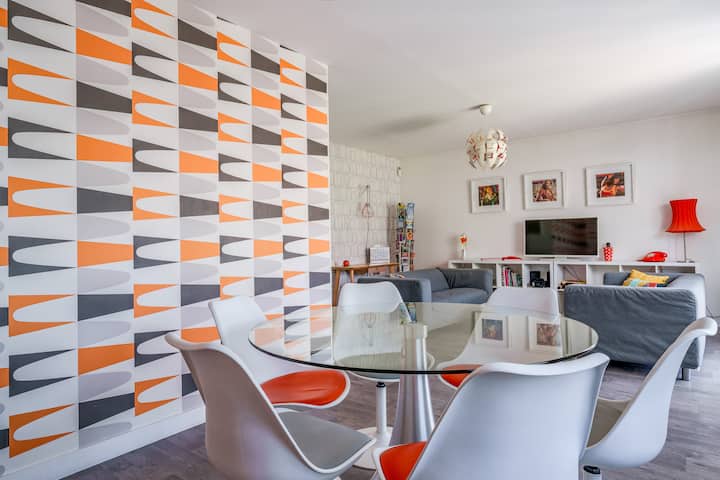 Villa Pop : Vintage 70's & Jardin - Tours - 5 Pers - Joué-lès-Tours