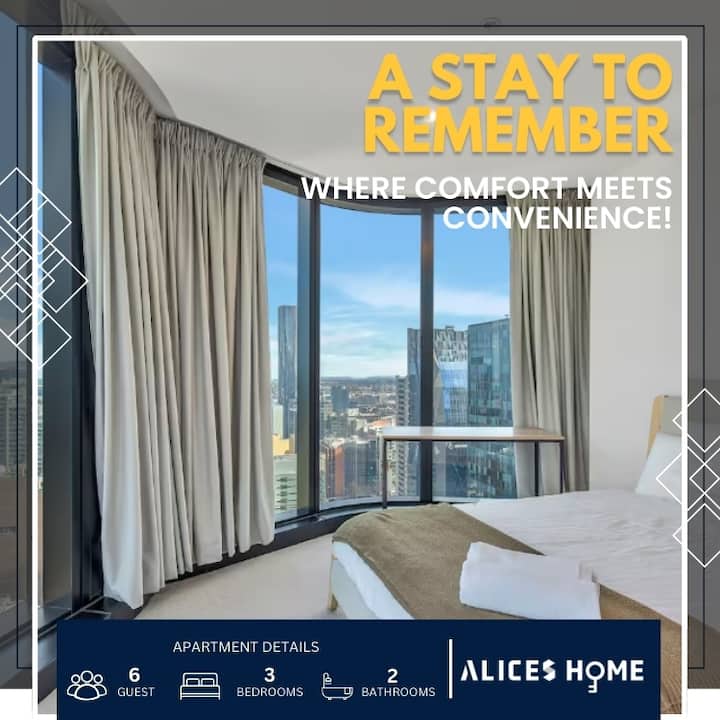 3br 2ba Chic Apt With Parking - Southern Cross Railway Station, Docklands