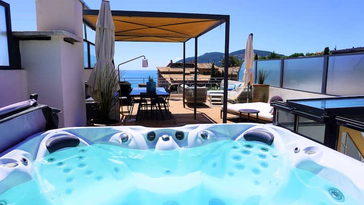 Villa Avec Rooftop,spa/jacuzzi/vue Mer By Palmazur - Théoule-sur-Mer