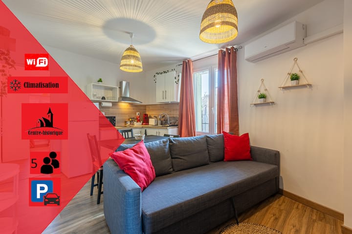 T3 Aqui Es Besièrs - 2 Chambres -Centre-clim-wifi - Béziers