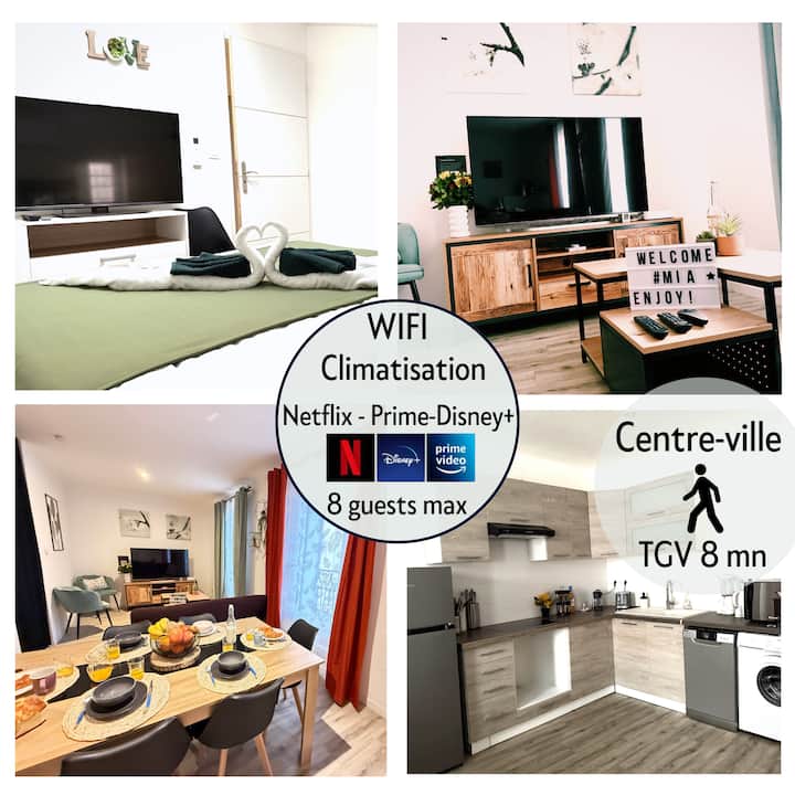 Duplex Citadin 6-8 Pers - Coeur De Ville-parking - Sauvian