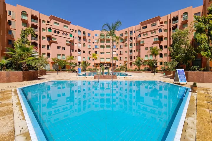2ch-grande Piscine,clim,parking-centre Ville-5pers - Marrakech