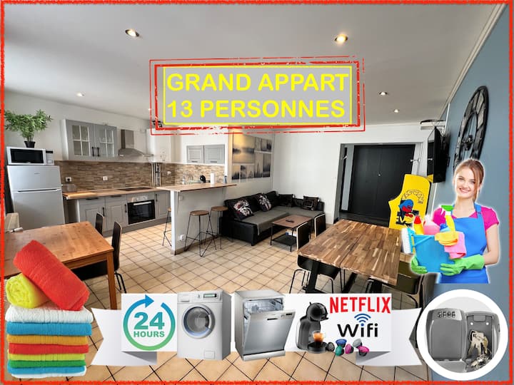 09 Chic Et Cosy Grand Appart, Jeux, Wifi, Netflix - Saint-Étienne