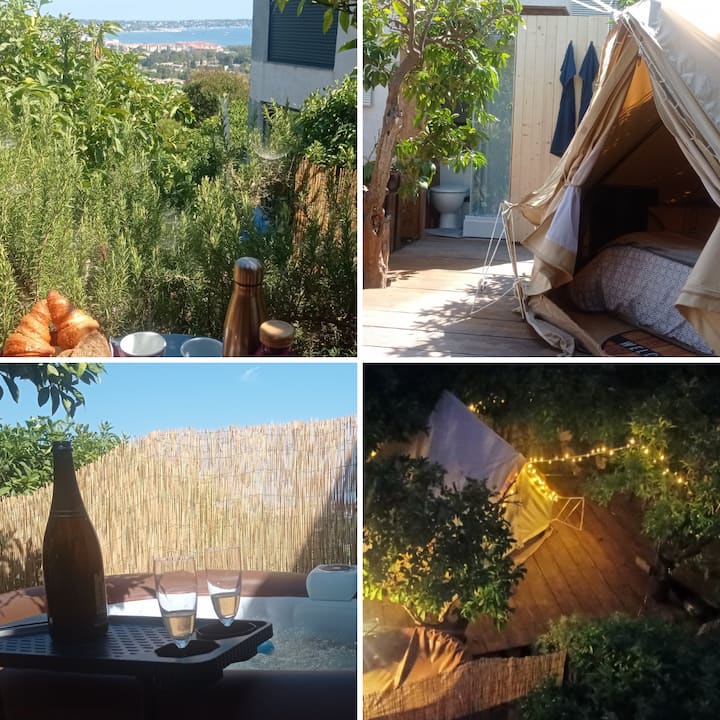 Le Mer Lodge Tente Vue Mer Jacuzzi - Vallauris