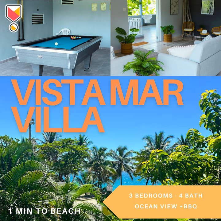 Vista Mar Villa –  *1 Min Beach, Ocean View, Bbq* - Yabucoa