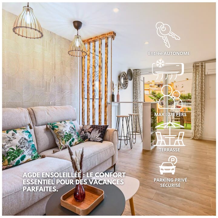 L'écrin Nature (Clim, Parking , Terasse, Mer 200m) - Agde