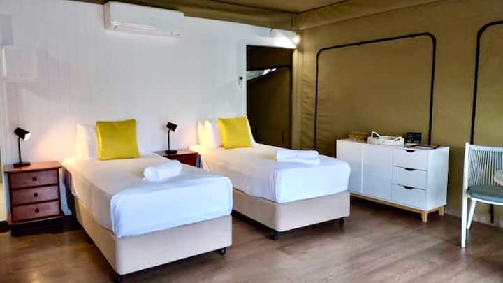 Glamping Accessible Tent 7 Twin King Single Beds - Magnetic Island