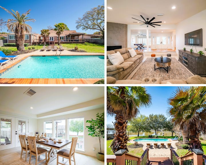 New Bayfront Luxury Oasis W Pool - 5' To Nasa - Kemah, TX
