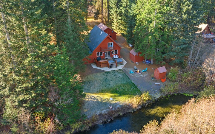 Lrg 3 Br+loft W Hot Tub Cabin On A River - Lake Easton State Park, Easton