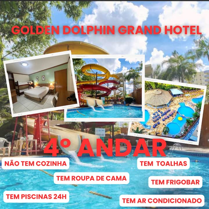 Suíte Golden Dolphin Grand Hotel-p411- Sem Cozinha - Caldas Novas