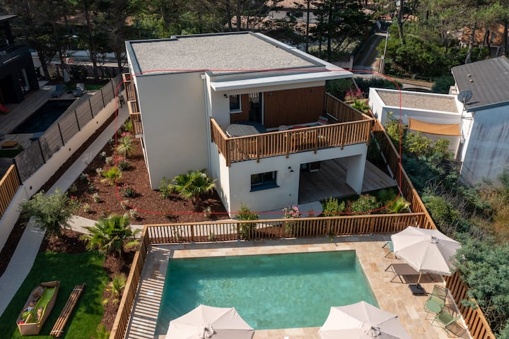 Villa Rose - Vue Mer Et Jacuzzi - 6/8p - Lacanau Océan