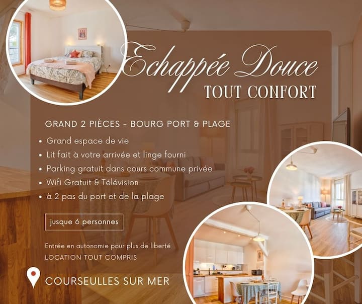 L'echappée Douce - Mer & Port à Pied à Juno Beach - Courseulles-sur-Mer