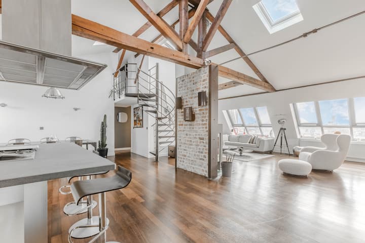 Loft With Big Patio Paris Views Marais District - Paris