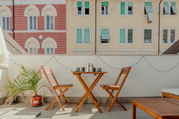 Attic With Terrace, Ac, Walk-in Wardrobe | Central - Trieste