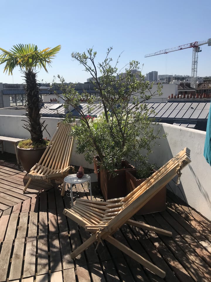 Studio Terrasse Belle Vue - 2 Pers - Buttes-Chaumont