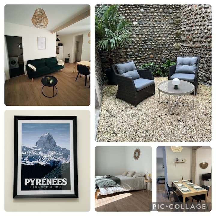 Le Patio : Chic Et Calme 3 Chambres En Ville - Pau