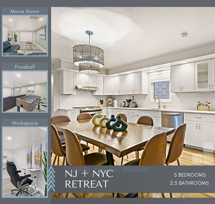 Spacious Home | Walk To Nyc Train | Movie Room -